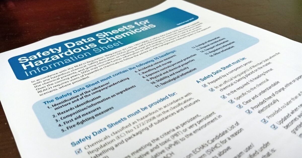 Back to basics: why Safety Data Sheets matter